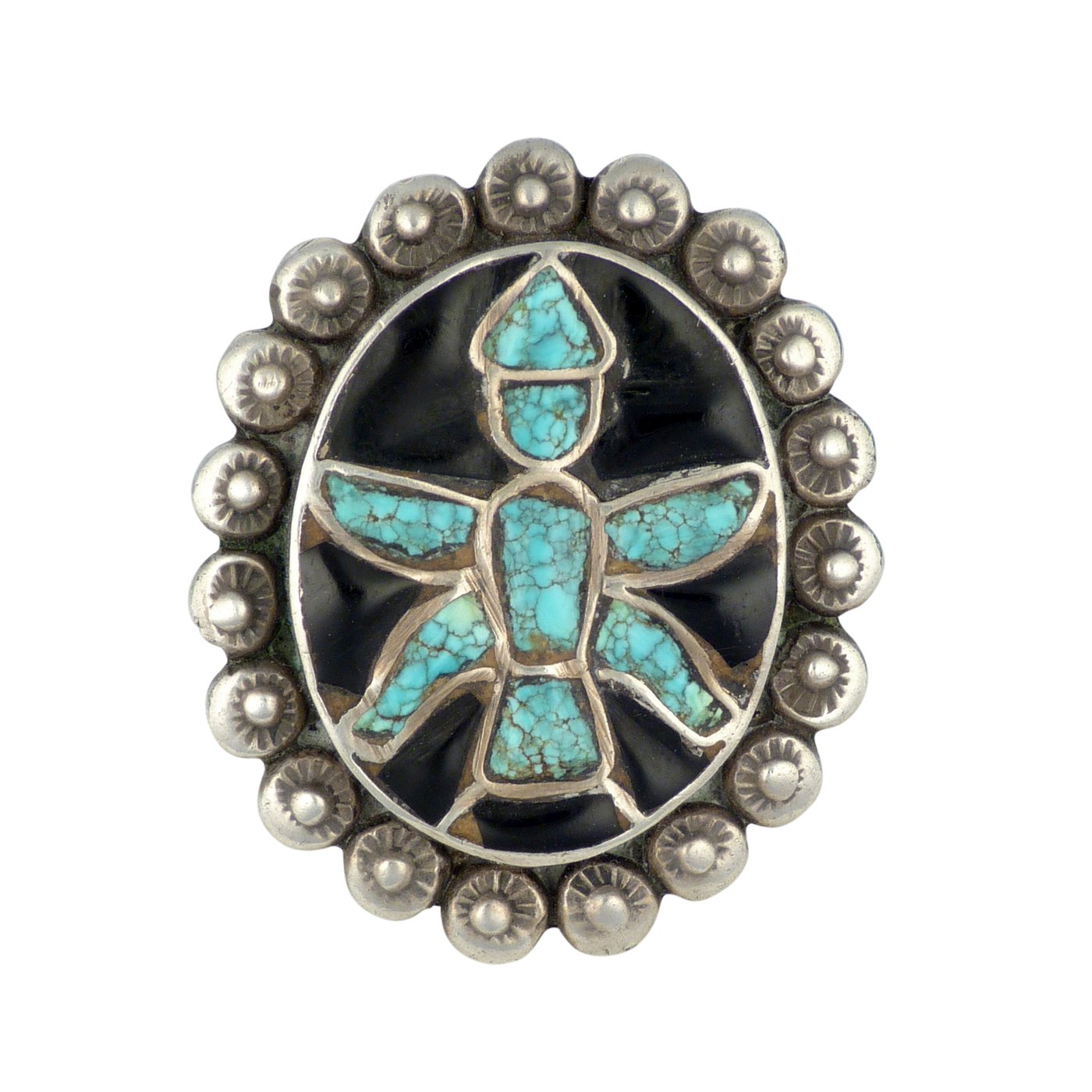 Zuni Turquoise Channel Inlay Knifewing Ring, c.1950 | Shiprock Santa Fe