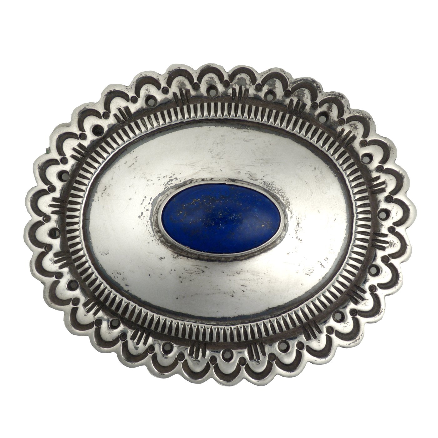 Cippy Crazy Horse, Cochiti Pueblo Silver Belt Buckle with Lapis Lazuli ...