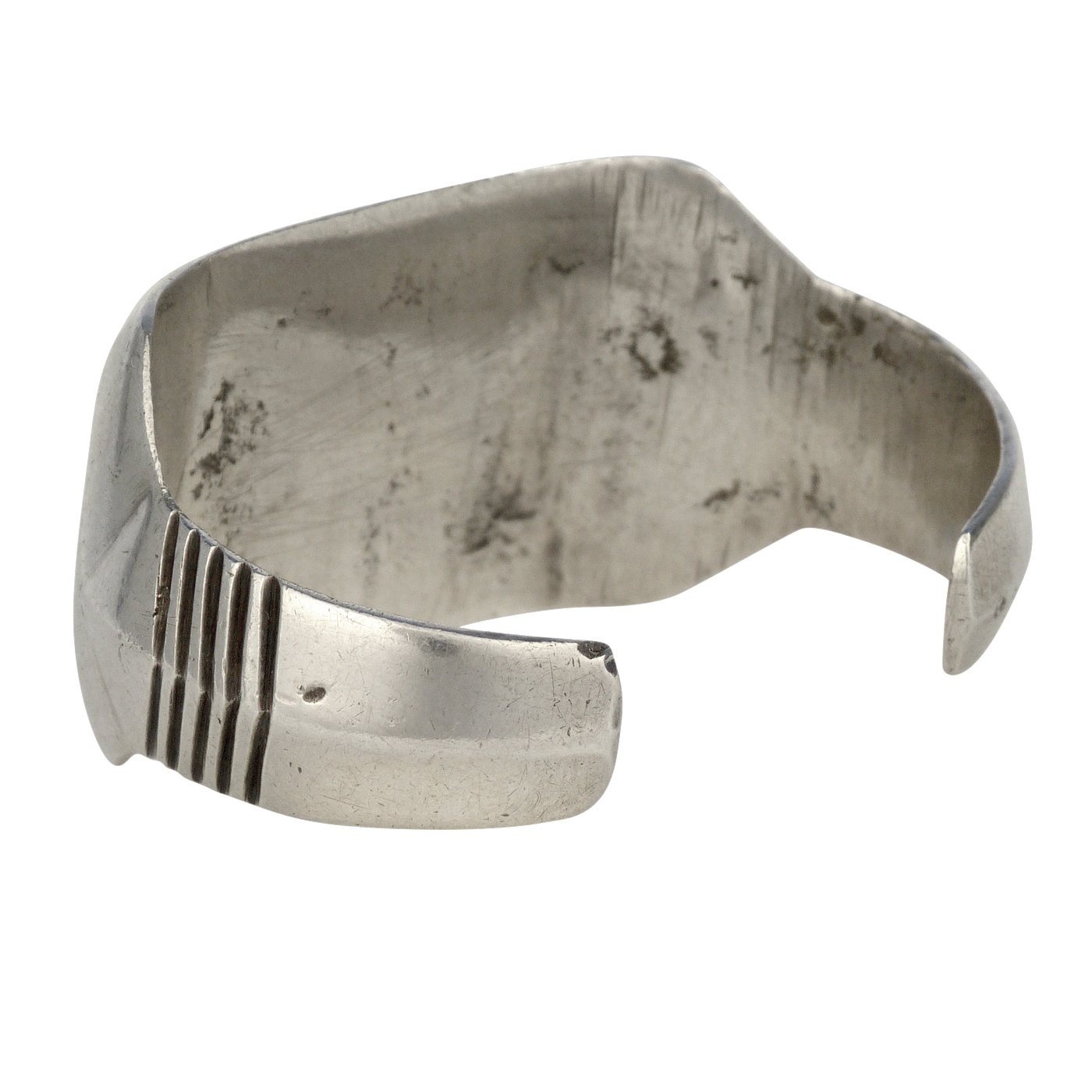 Navajo Cast Silver Bracelet with #8 Turquoise Cabochon, c.1930 ...