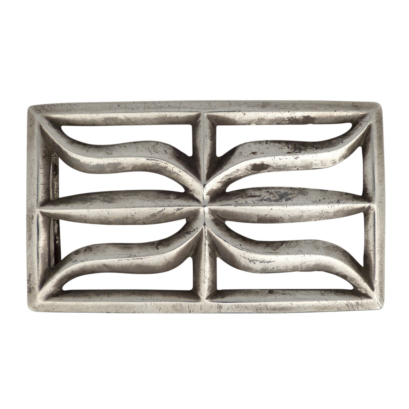 Navajo Sand Cast Silver Belt Buckle, c.1950 | Shiprock Santa Fe
