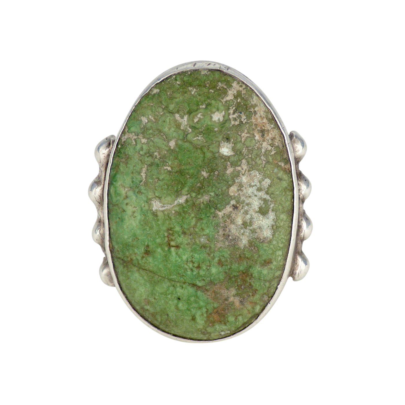 Navajo Silver Split Shank Ring with Large Turquoise Cabochon, c.1920 ...