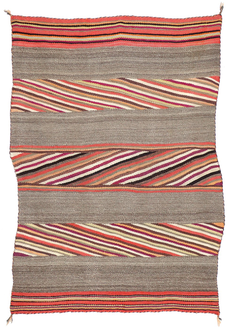 Navajo Banded Wedge Weave Double Saddle Blanket, c.1885 | Shiprock Santa Fe