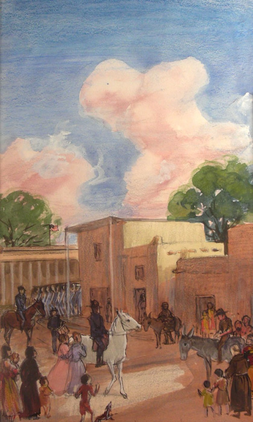 Study for the Mural in 1st National Bank in Santa Fe, 1952-1953 ...