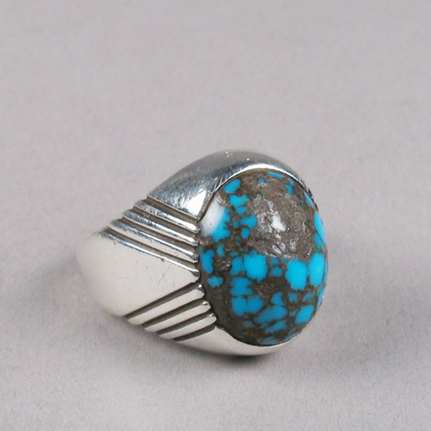 Kenneth Begay Ring with Persian Turquoise | Shiprock Santa Fe