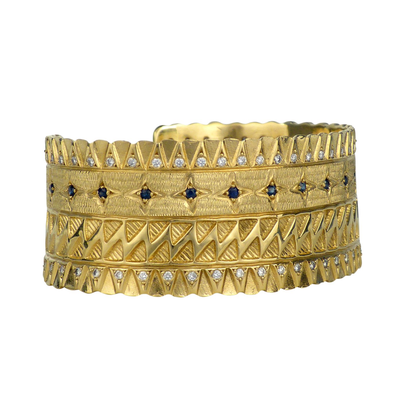 Kenneth Johnson, Muscogee/Seminole 18k Gold Bracelet with Diamonds and ...