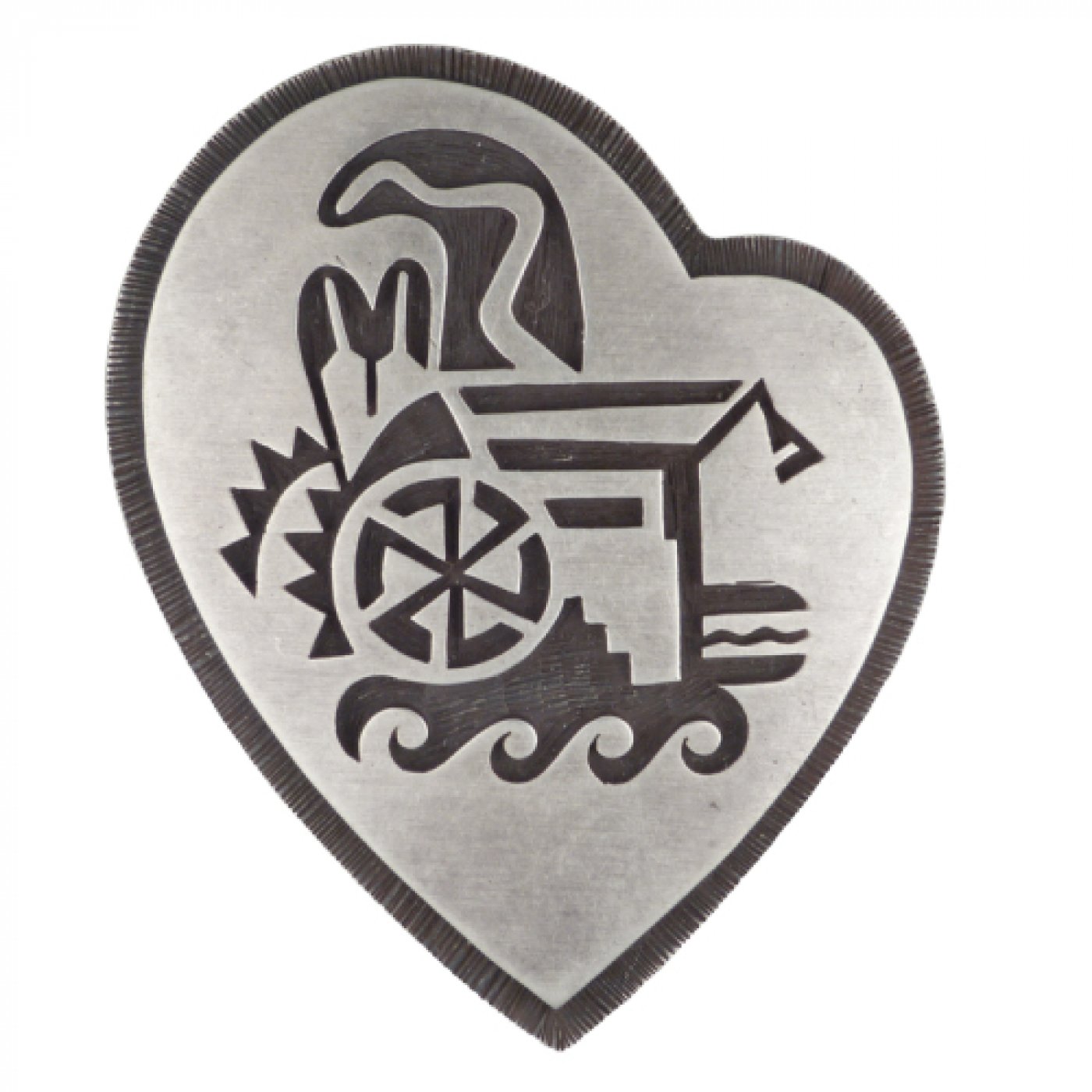 Hopi Silver Overlay Pin/Pendant c.1970's | Shiprock Santa Fe