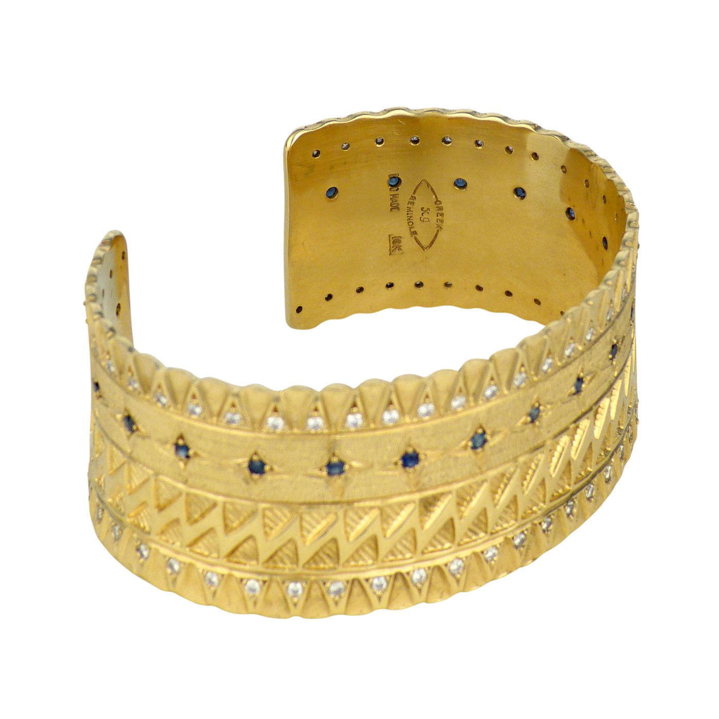 Kenneth Johnson, Muscogee/Seminole 18k Gold Bracelet with Diamonds and ...