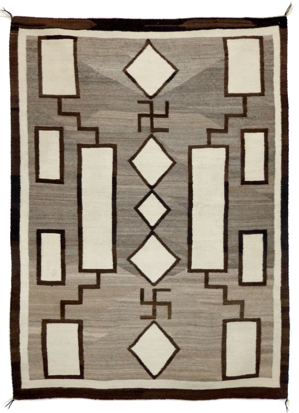 Navajo Natural Storm Pattern Rug with Whirling Logs, c.1910 | Shiprock ...