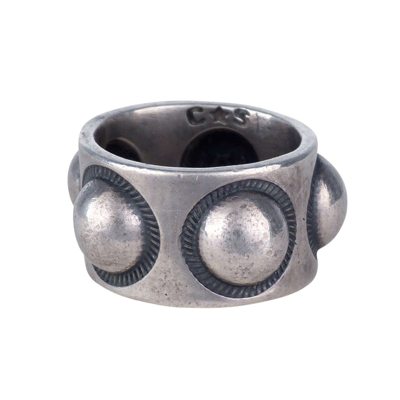 Cody Sanderson, Navajo Silver Ring with Repousse | Shiprock Santa Fe