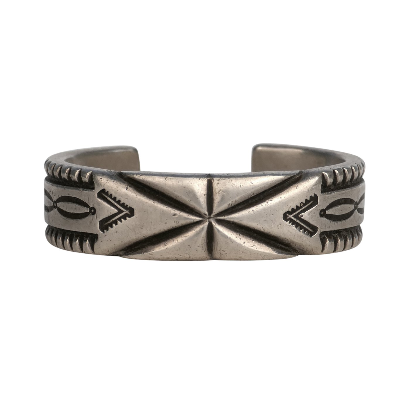 Mark Chee, Navajo Heavy Stamped Silver Bracelet, c.1950 | Shiprock Santa Fe