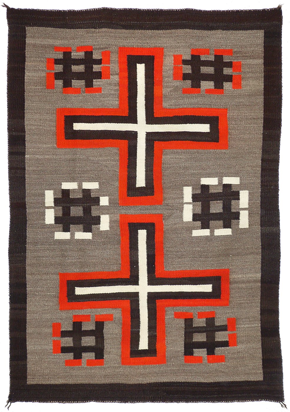 Navajo Rug with Hubbell Crosses, c.1910 | Shiprock Santa Fe