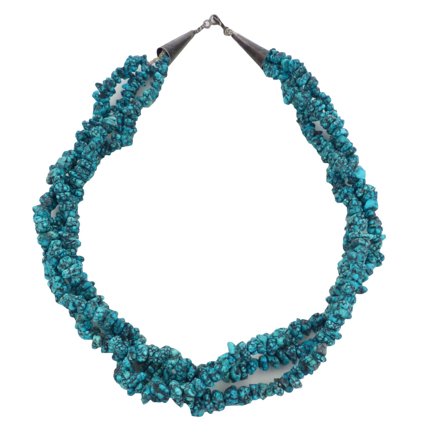 Navajo Three Strand Turquoise Nugget Necklace | Shiprock Santa Fe