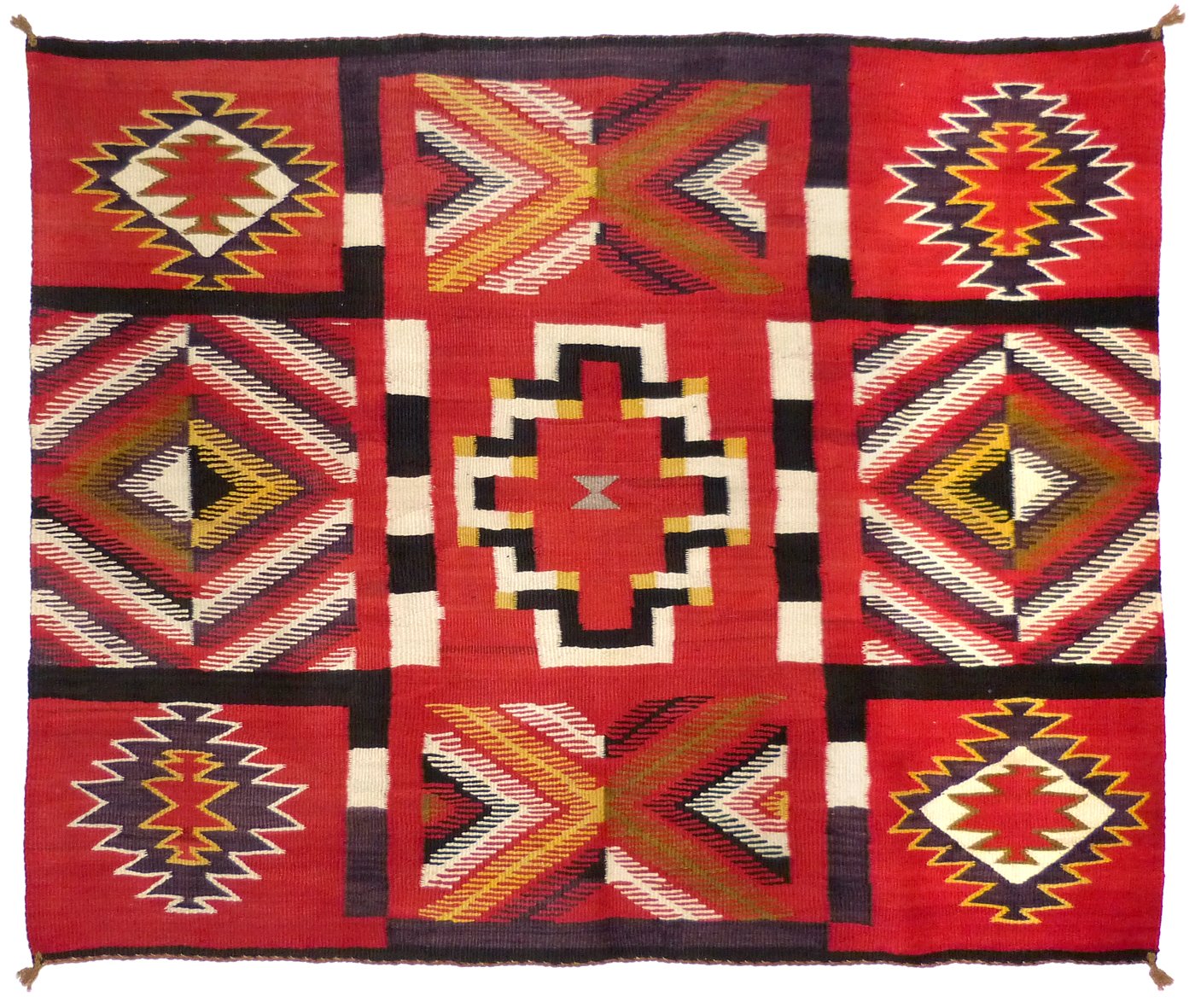 Navajo Nine Panel Transitional Blanket, c.1890 | Shiprock Santa Fe