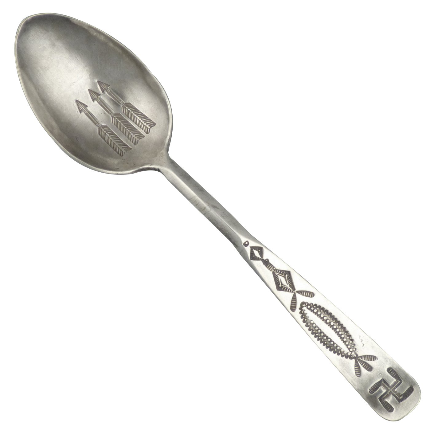 Navajo Stamped Silver Spoon with Whirling Log, c.1920 | Shiprock Santa Fe