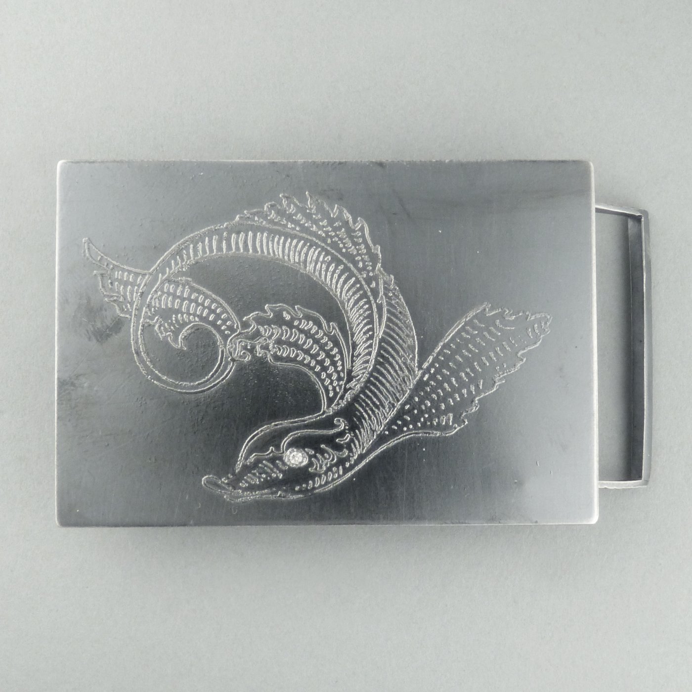 Kiowa Oxidized Silver Fish Belt Buckle by Keri Ataumbi | Shiprock Santa Fe