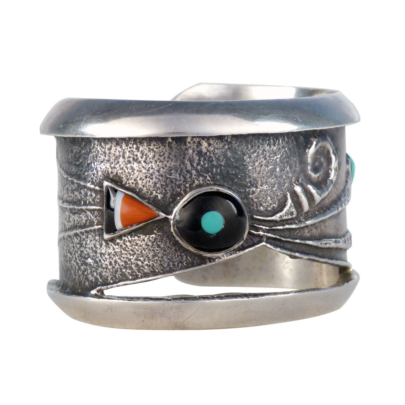 Preston Monongye, Hopi Cast Silver Cuff with Inlay, c.1960 | Shiprock ...