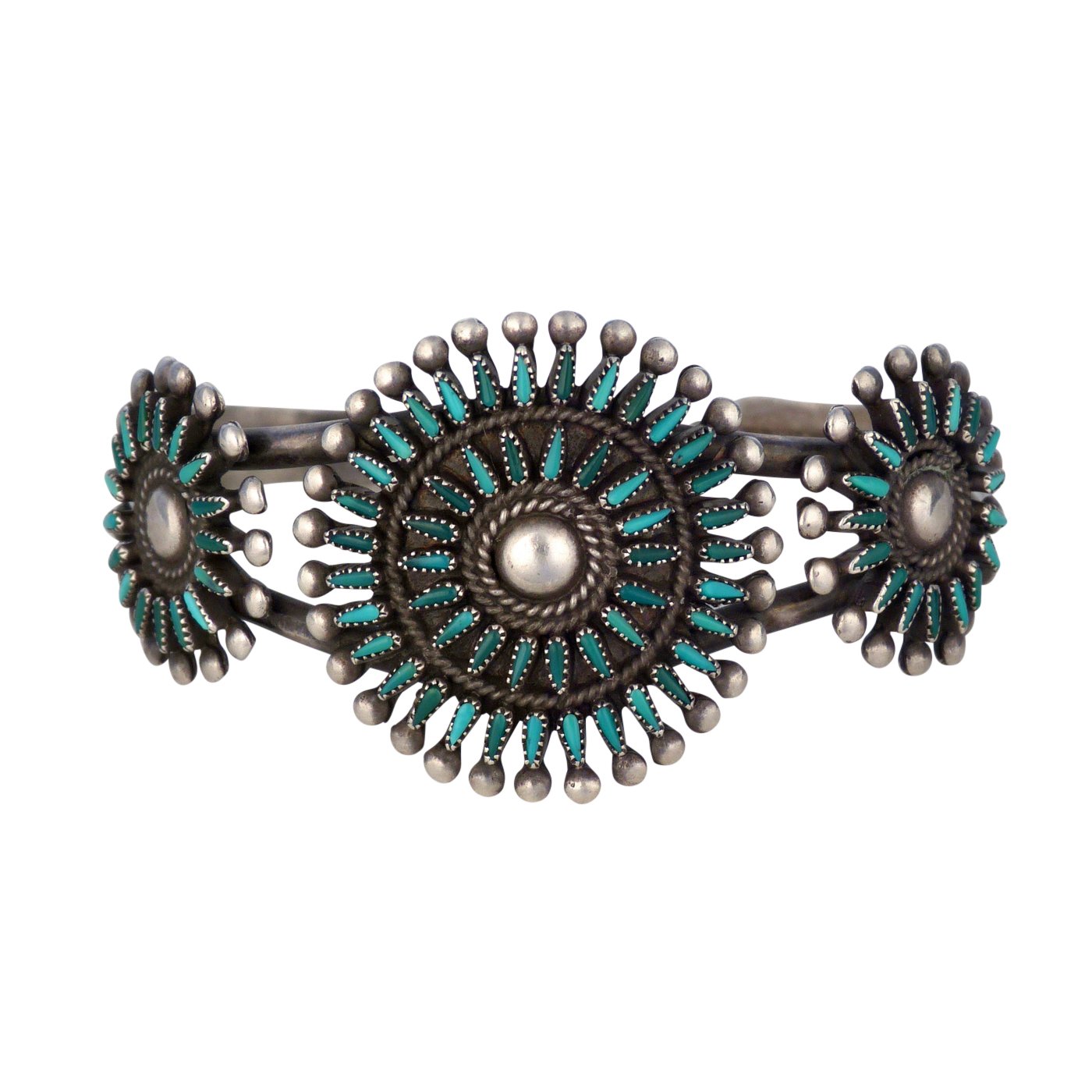 Quincy Panteah, Zuni Silver Petit Point Cluster Bracelet, c.1970 ...