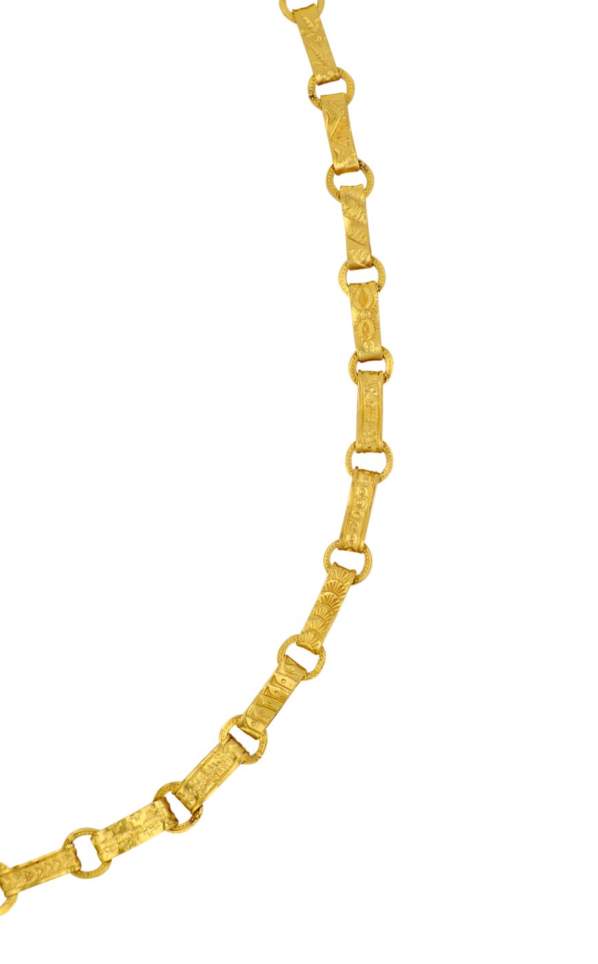 Kenneth Johnson, Muscogee/Seminole Stamped Gold Link Chain | Shiprock ...