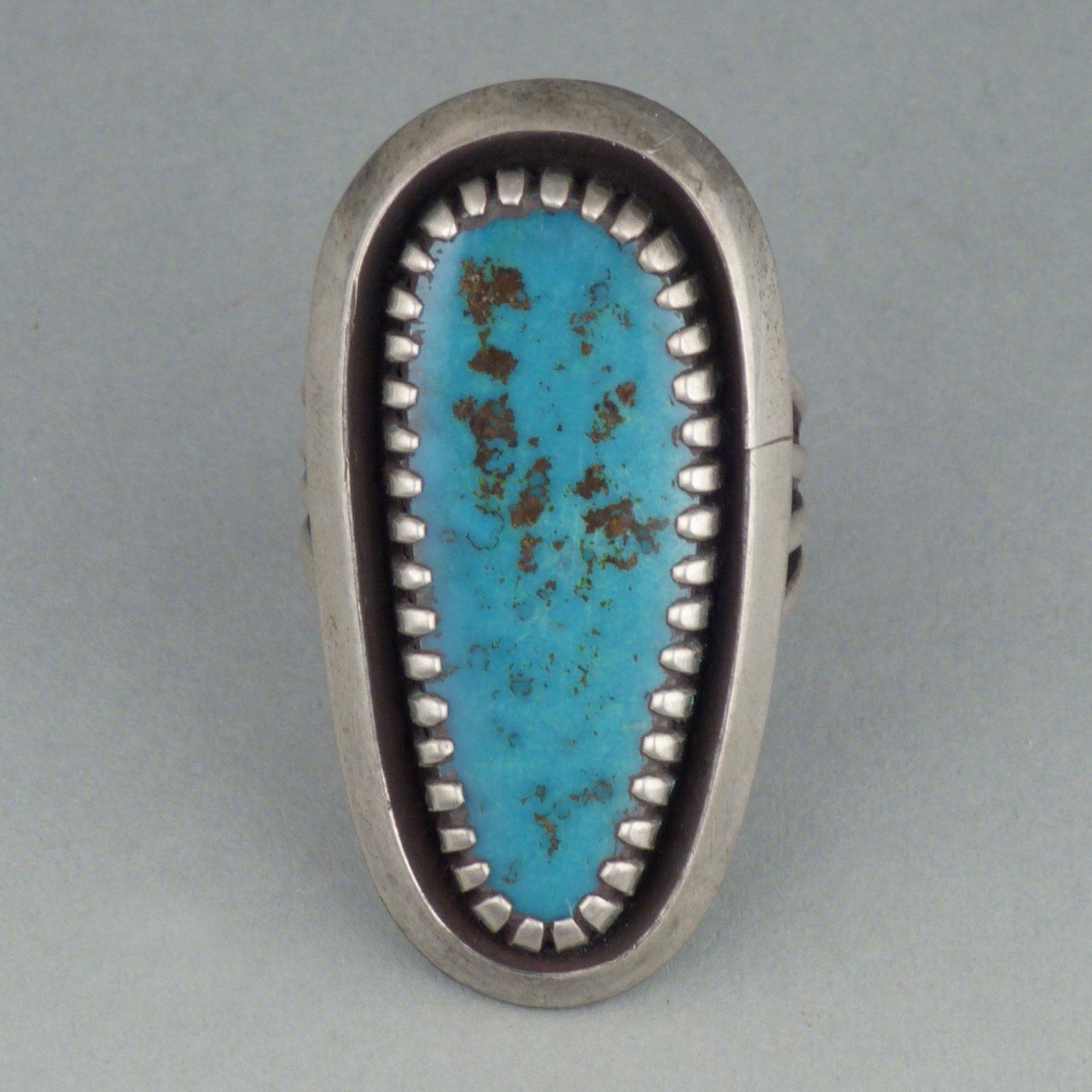 Navajo Silver Ring with Turquoise Cabochon by Kenneth Begay, c.1960s ...
