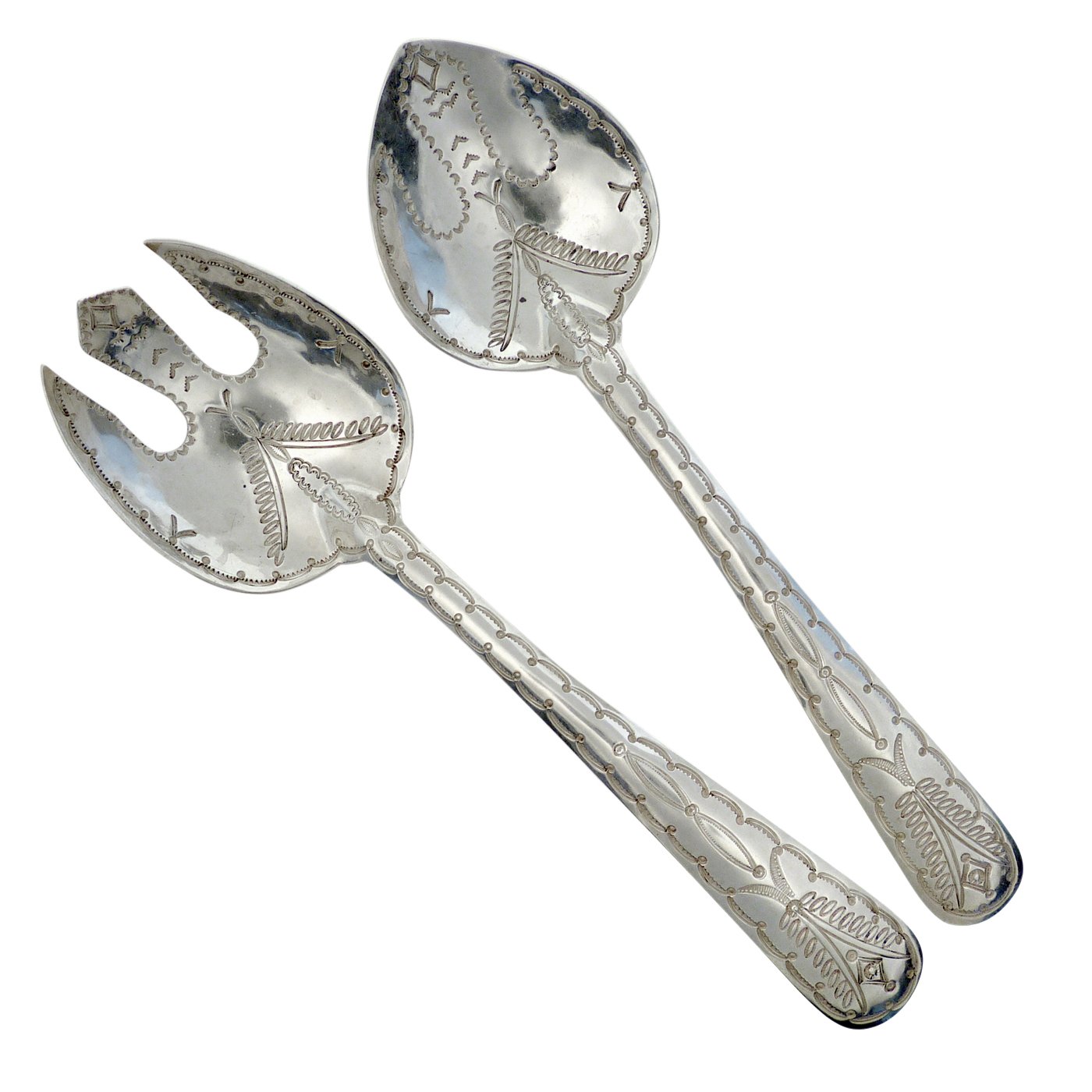 Navajo Stamped Silver Serving Set, c.1930 | Shiprock Santa Fe