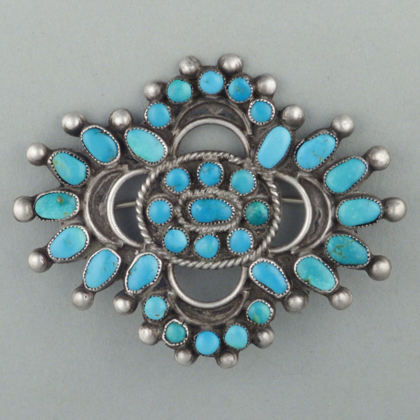 Zuni Turquoise Cluster Pin c.1950s | Shiprock Santa Fe
