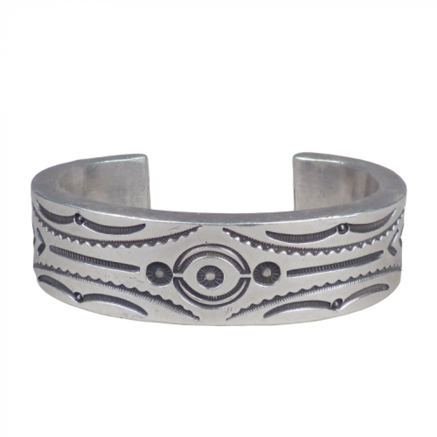 Navajo Heavy Stamped Silver Bracelet by Mark Chee, c. 1950 | Shiprock ...
