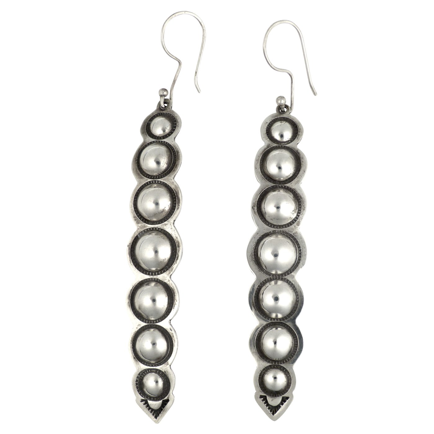 Cody Sanderson, Navajo Silver Earrings with Repousse | Shiprock Santa Fe