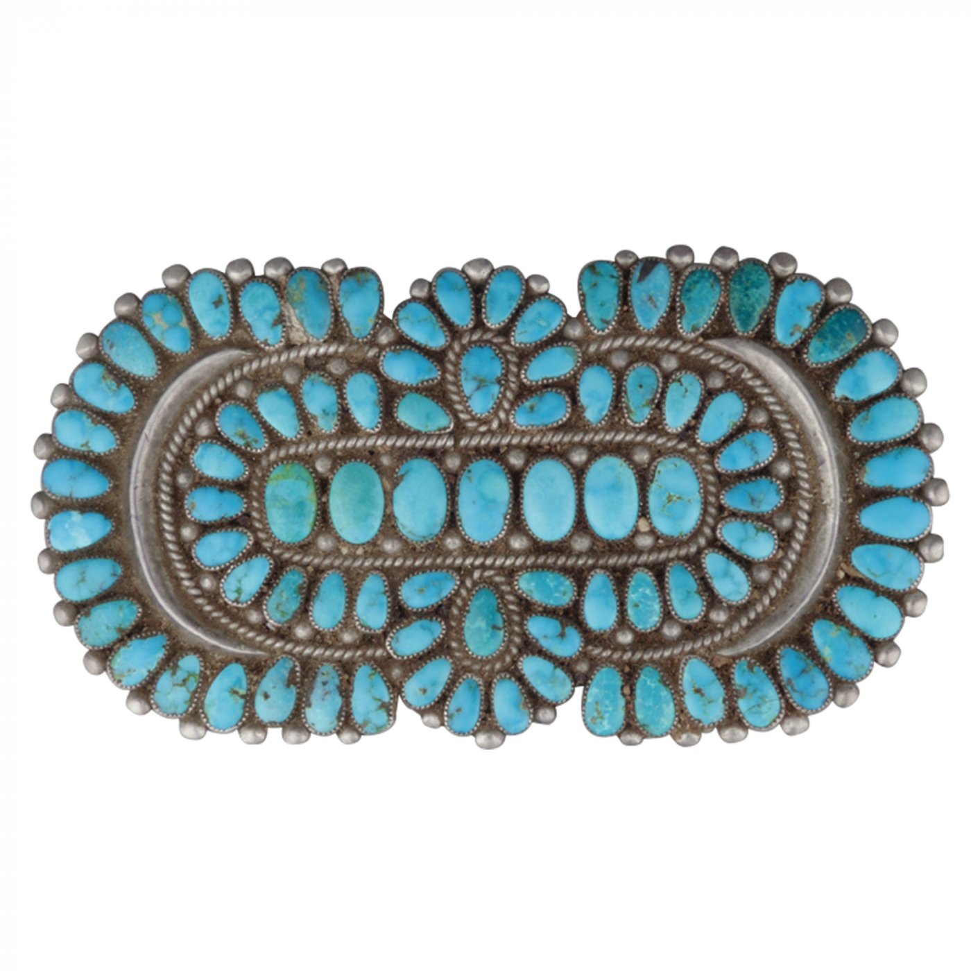Zuni Turquoise Cluster Belt Buckle, c.1950s | Shiprock Santa Fe