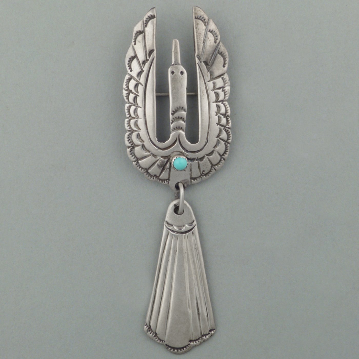 Navajo Peyote Bird Pin with Turquoise c.1970 | Shiprock Santa Fe