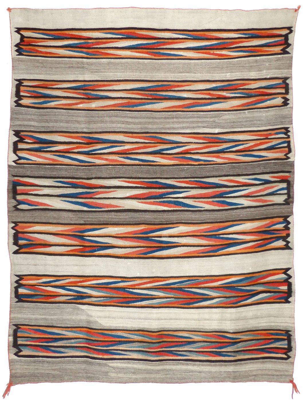 Navajo Wedge Weave Blanket with Two Shades of Vegetal Indigo, c.1880 ...