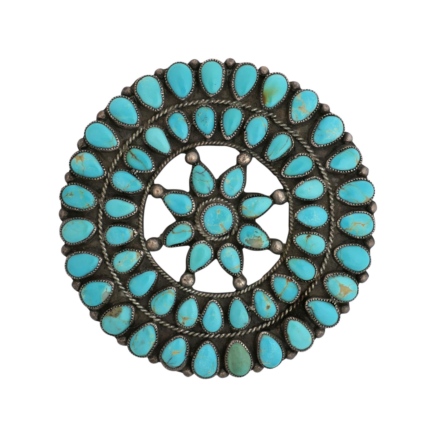Johnny Mike Begay, Navajo Silver Cluster Pin c.1960 | Shiprock Santa Fe