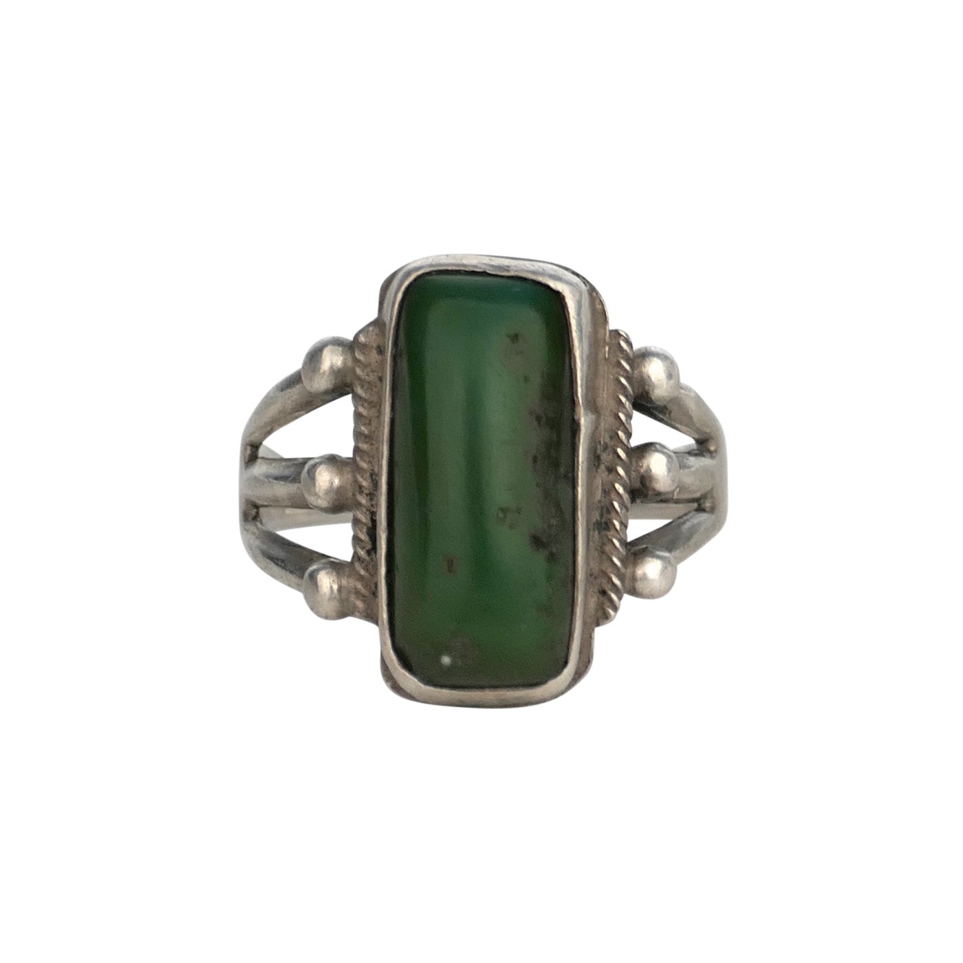 Navajo Silver Split Shank Ring with Turquoise Cabochon, c.1930 ...