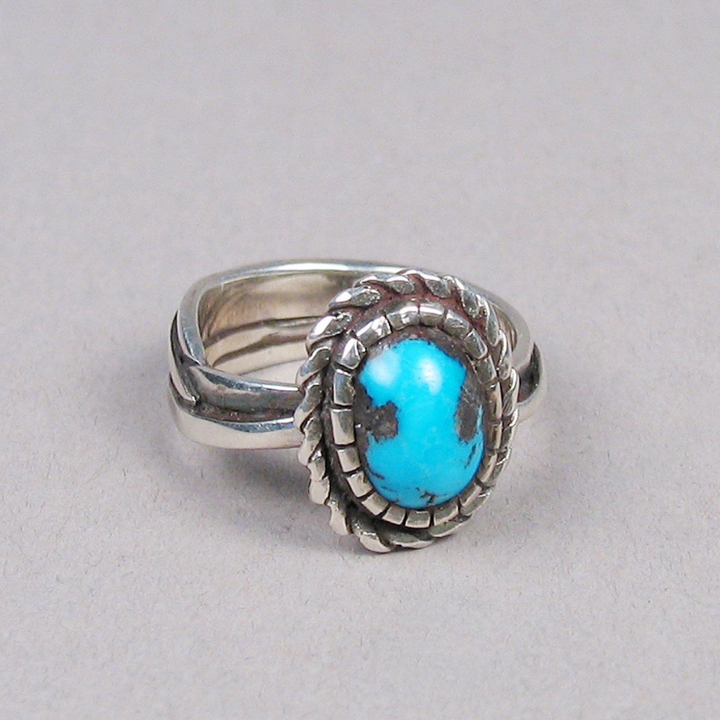 Sterling Silver Ring with Bisbee Turquoise | Shiprock Santa Fe
