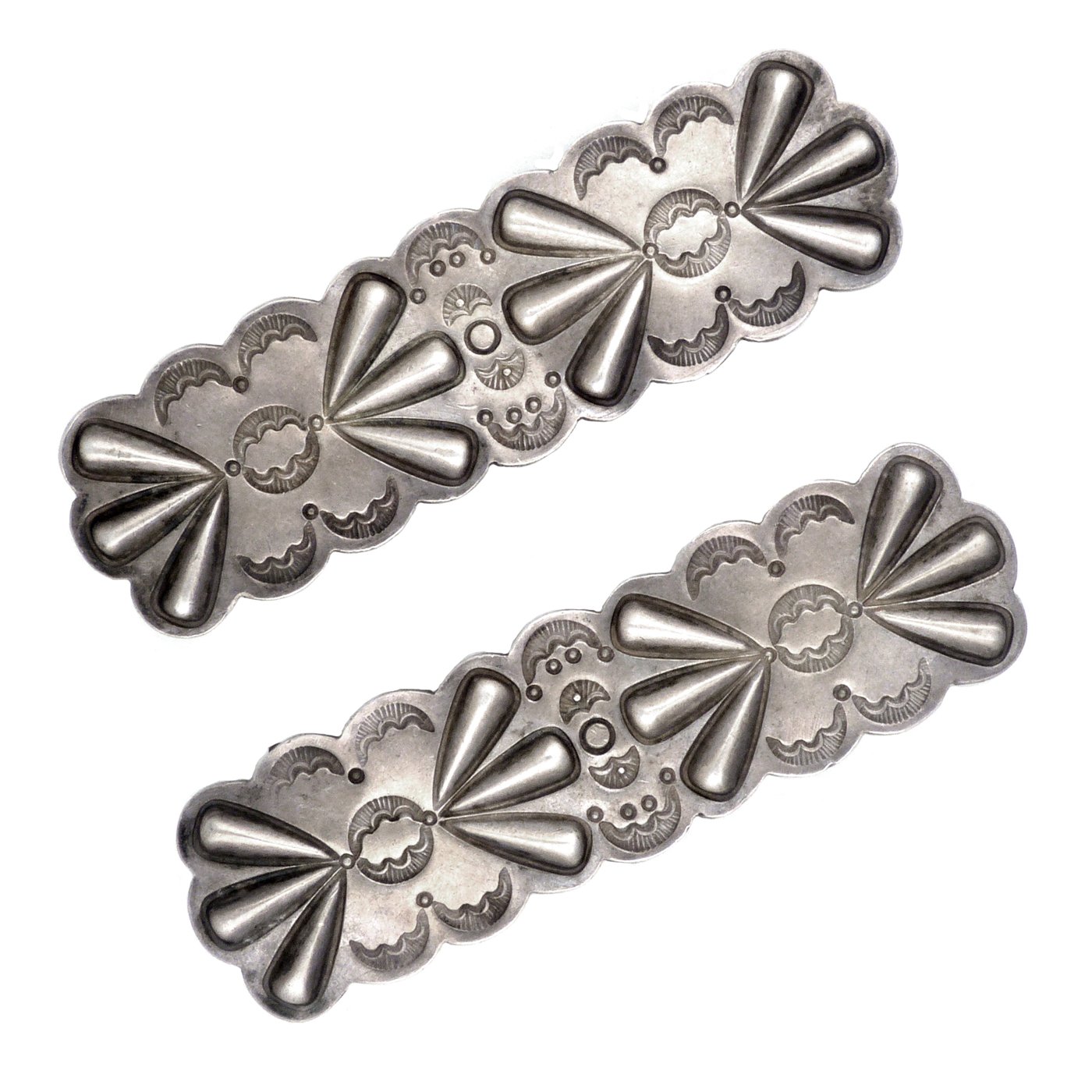 Navajo Silver Stamped Collar Points | Shiprock Santa Fe