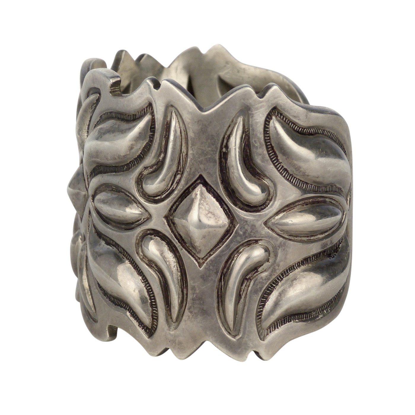Cody Sanderson, Navajo Silver Bracelet with Repousse | Shiprock Santa Fe