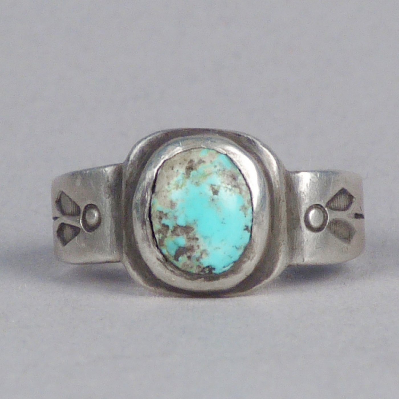 Pueblo Silver and Turquoise Ring, c.1930 | Shiprock Santa Fe
