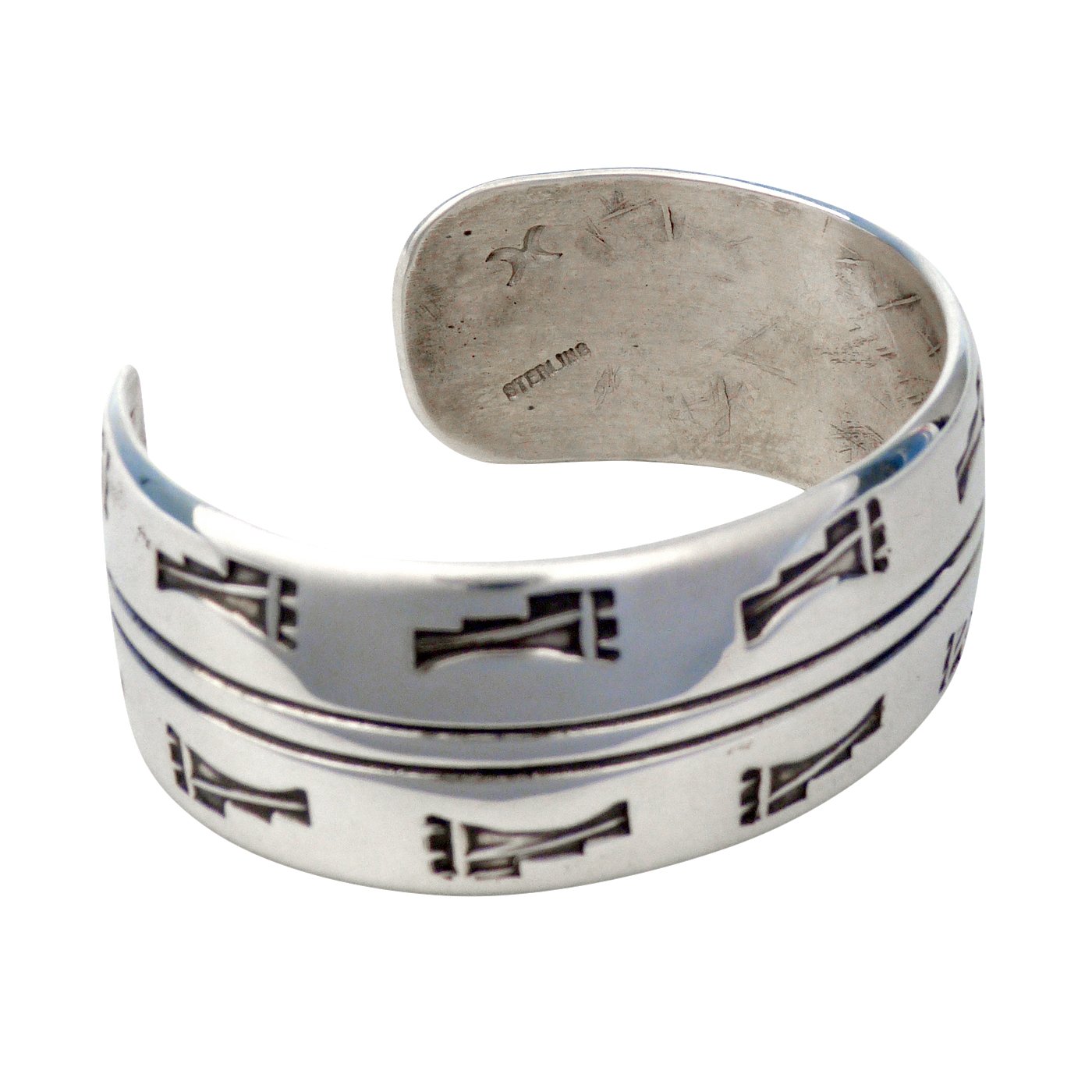 Cippy Crazy Horse, Cochiti Stamped Silver Bracelet | Shiprock Santa Fe