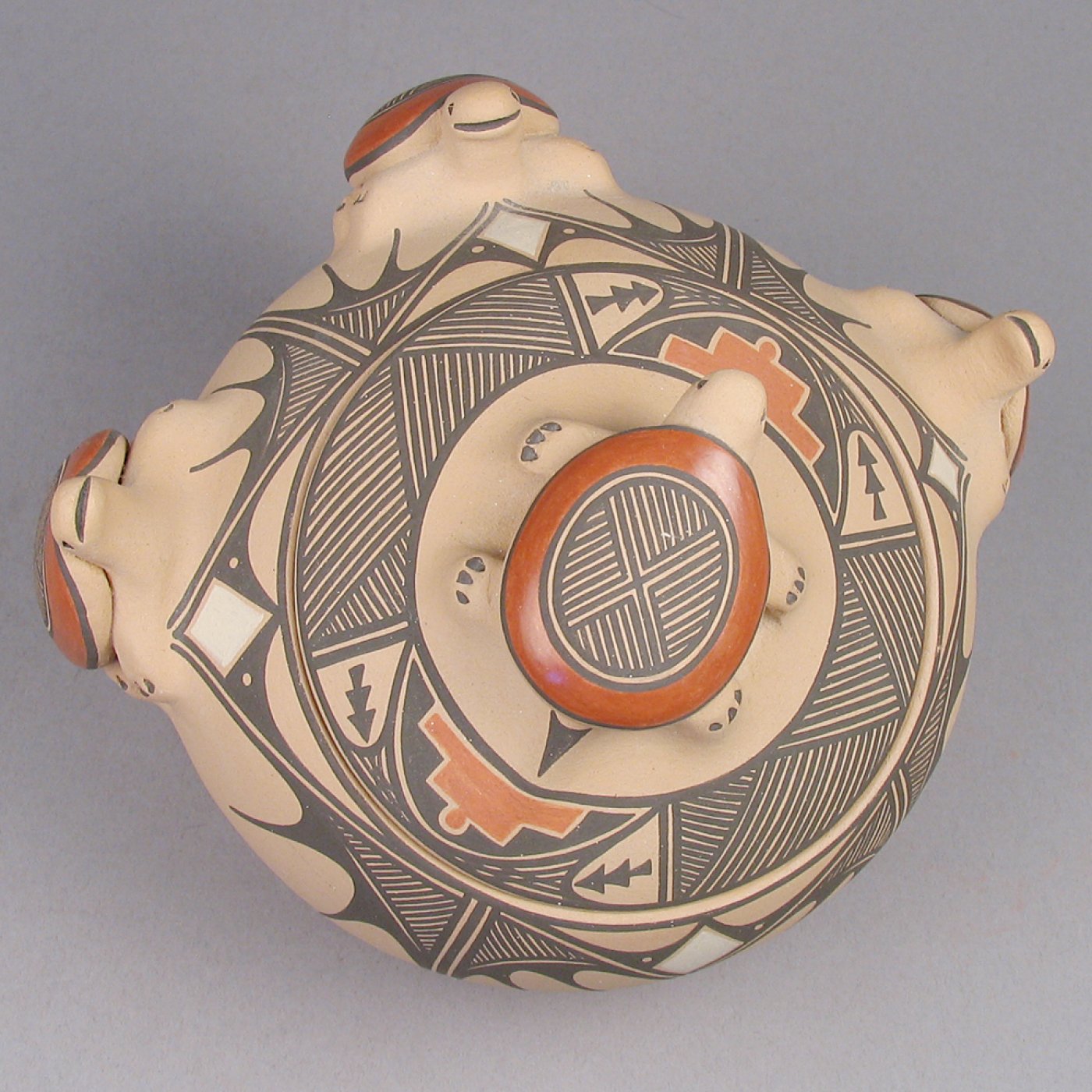 Polychrome Pottery Turtle Jar with Lid | Shiprock Santa Fe