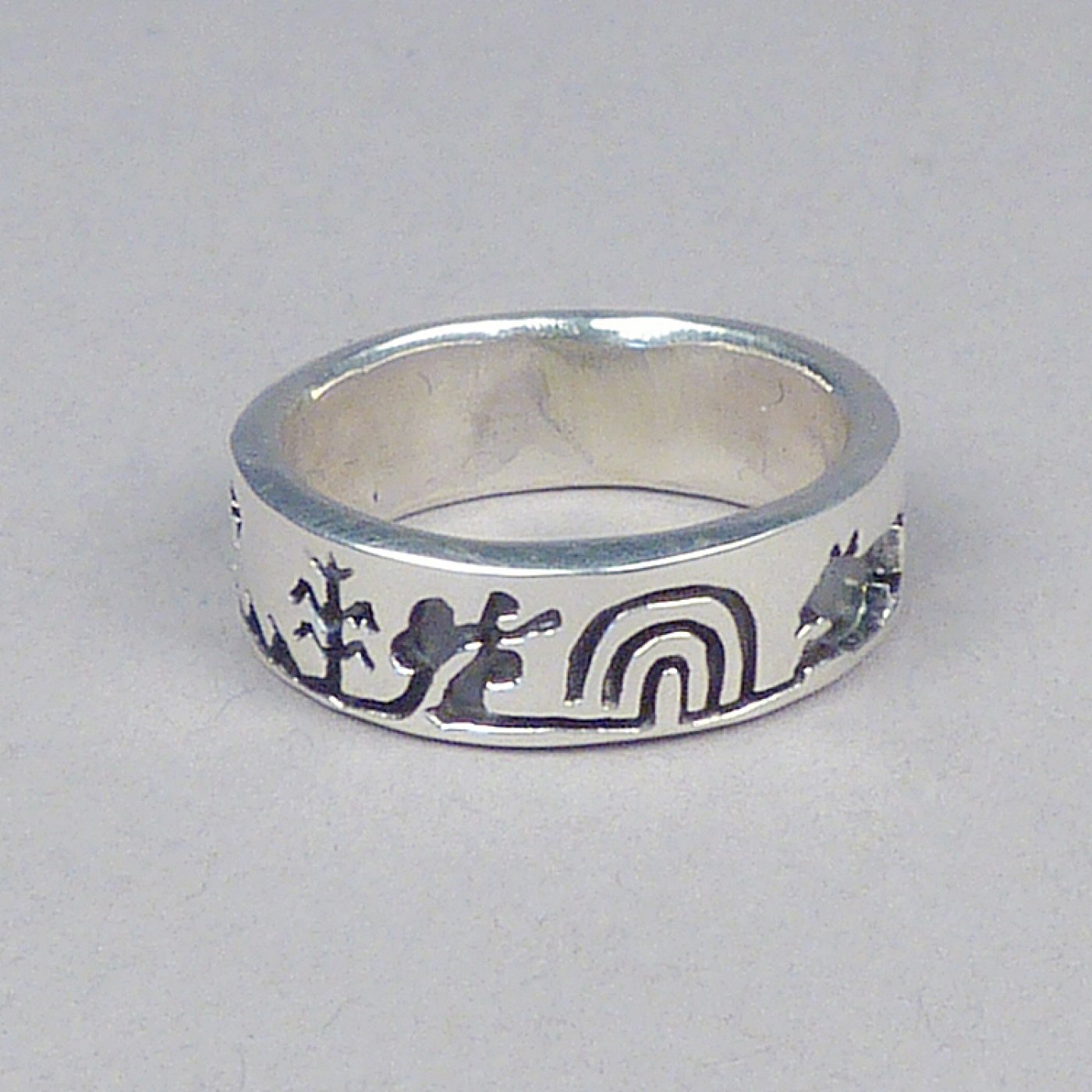 Sterling Silver Overlay Storyteller Ring | Shiprock Santa Fe