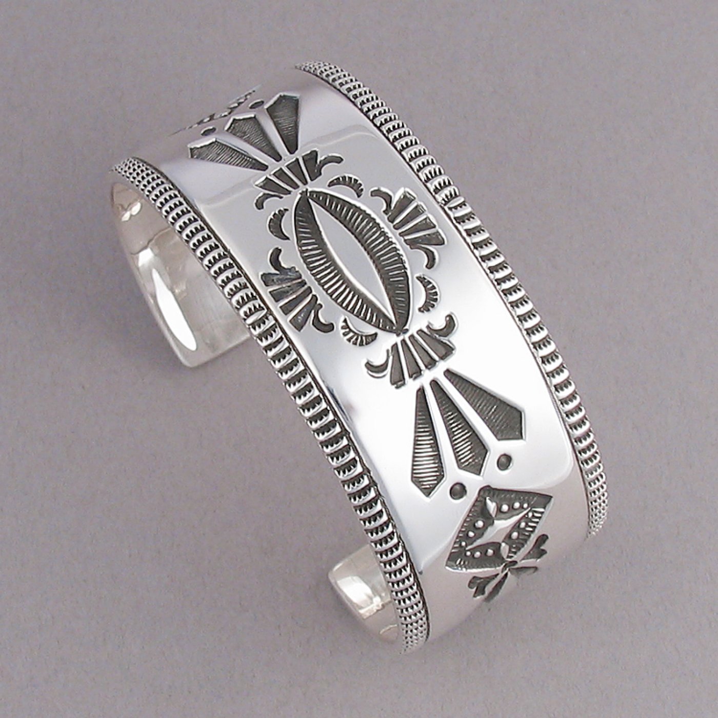Stamped Sterling Silver Cuff Bracelet | Shiprock Santa Fe
