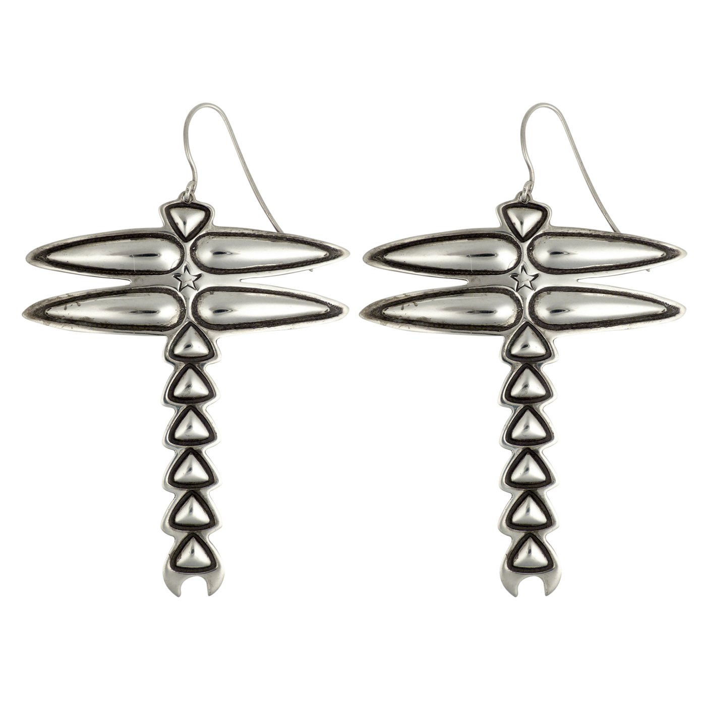Cody Sanderson, Navajo Silver Dragonfly Earrings | Shiprock Santa Fe