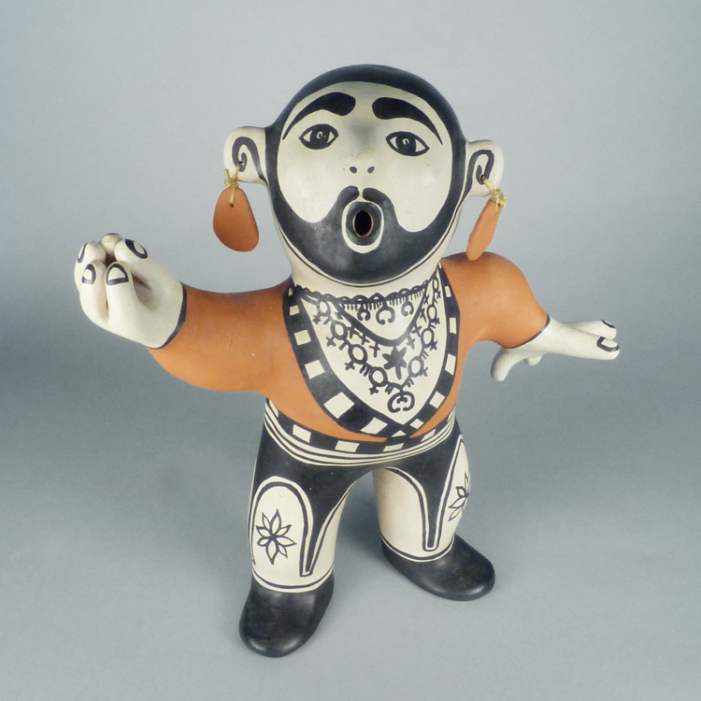 Polychrome Opera Singer Sculpture with Necklaces | Shiprock Santa Fe