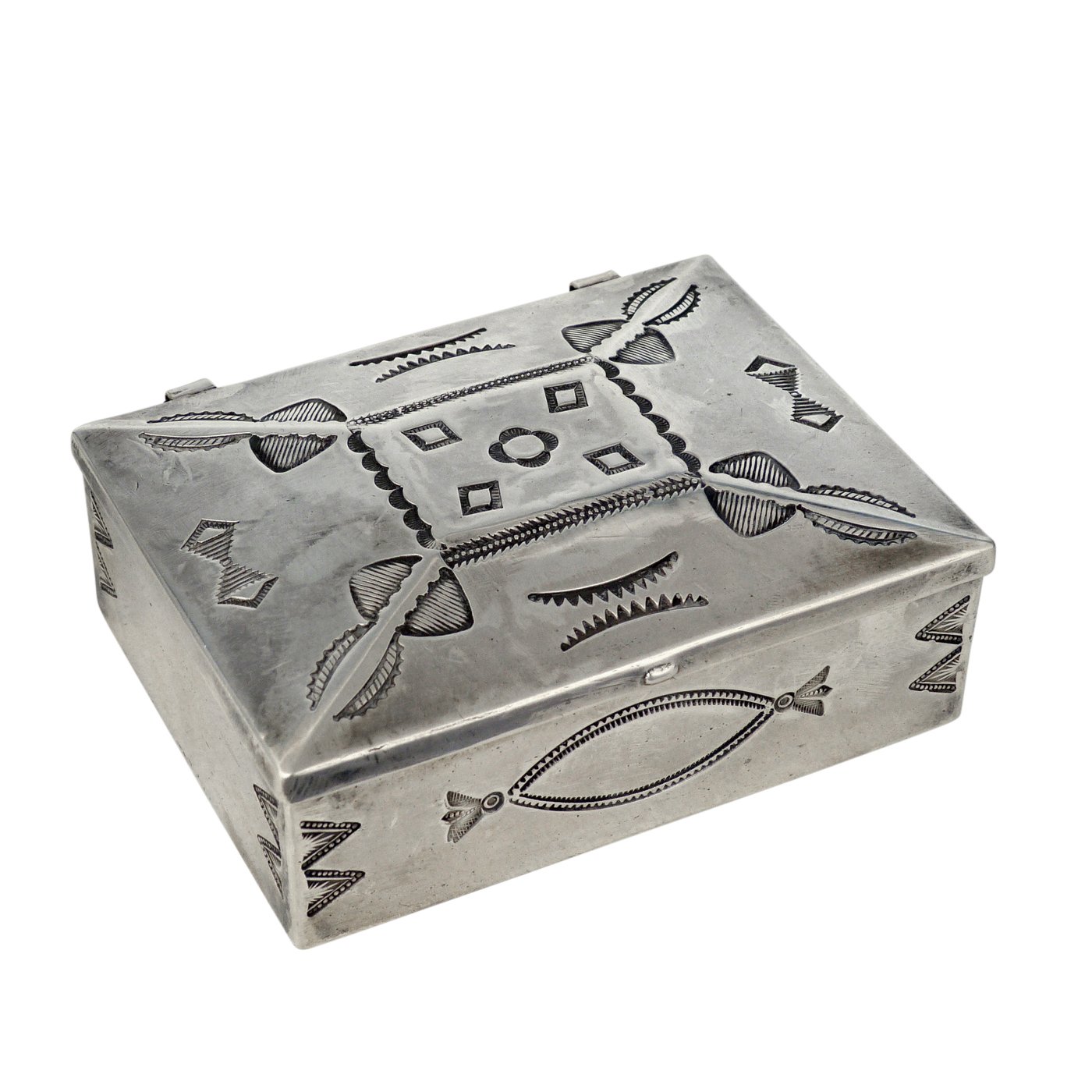 Navajo Stamped Silver Box, c.1940 | Shiprock Santa Fe