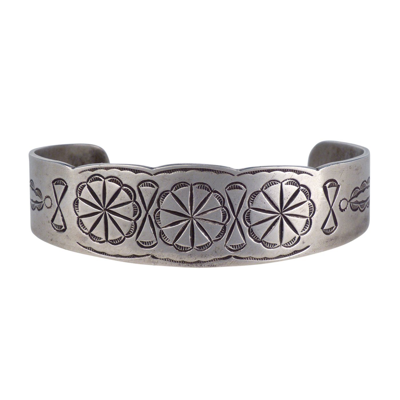 Navajo Stamped German Silver Cuff | Shiprock Santa Fe