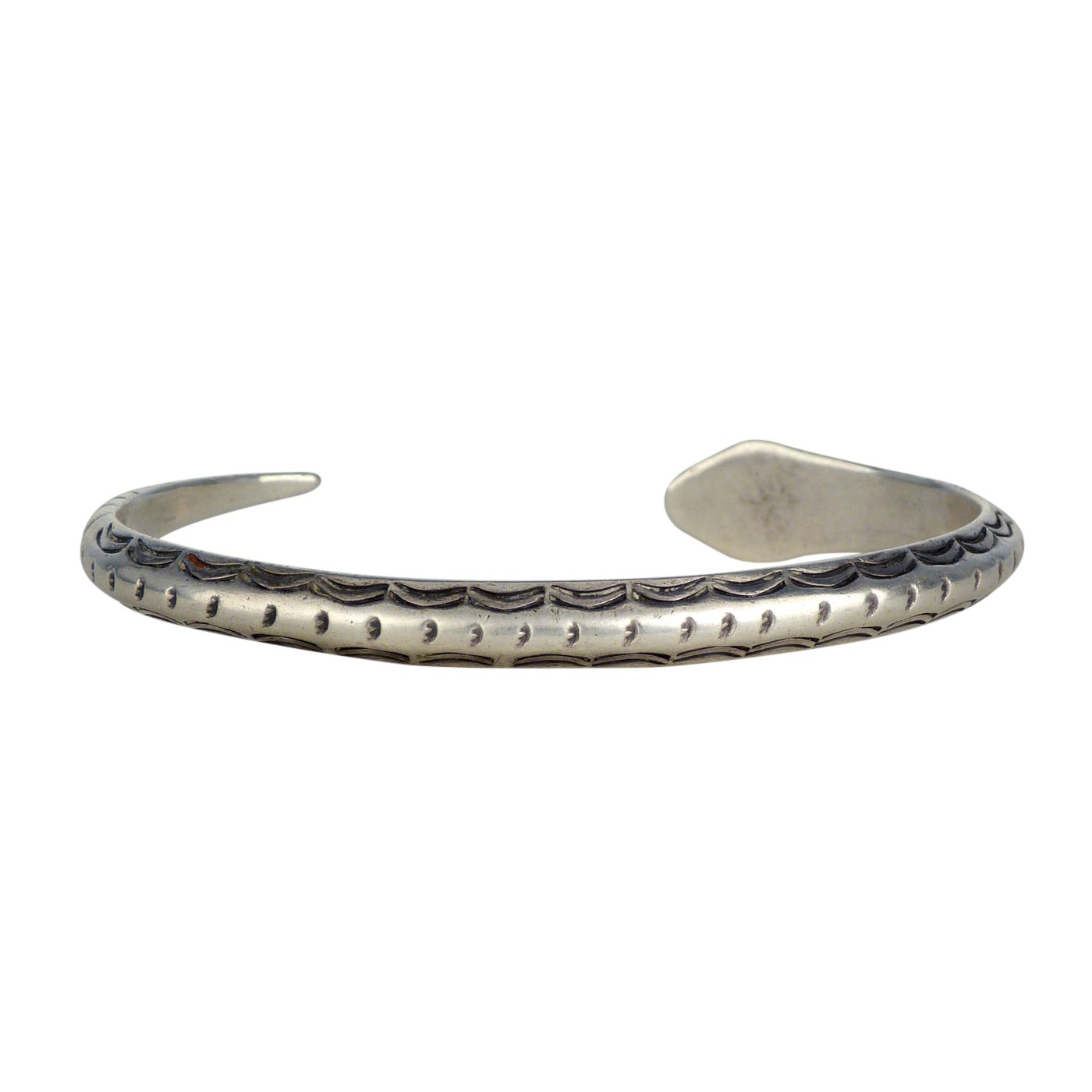 Navajo Stamped Silver Snake Bracelet, c.1920 | Shiprock Santa Fe