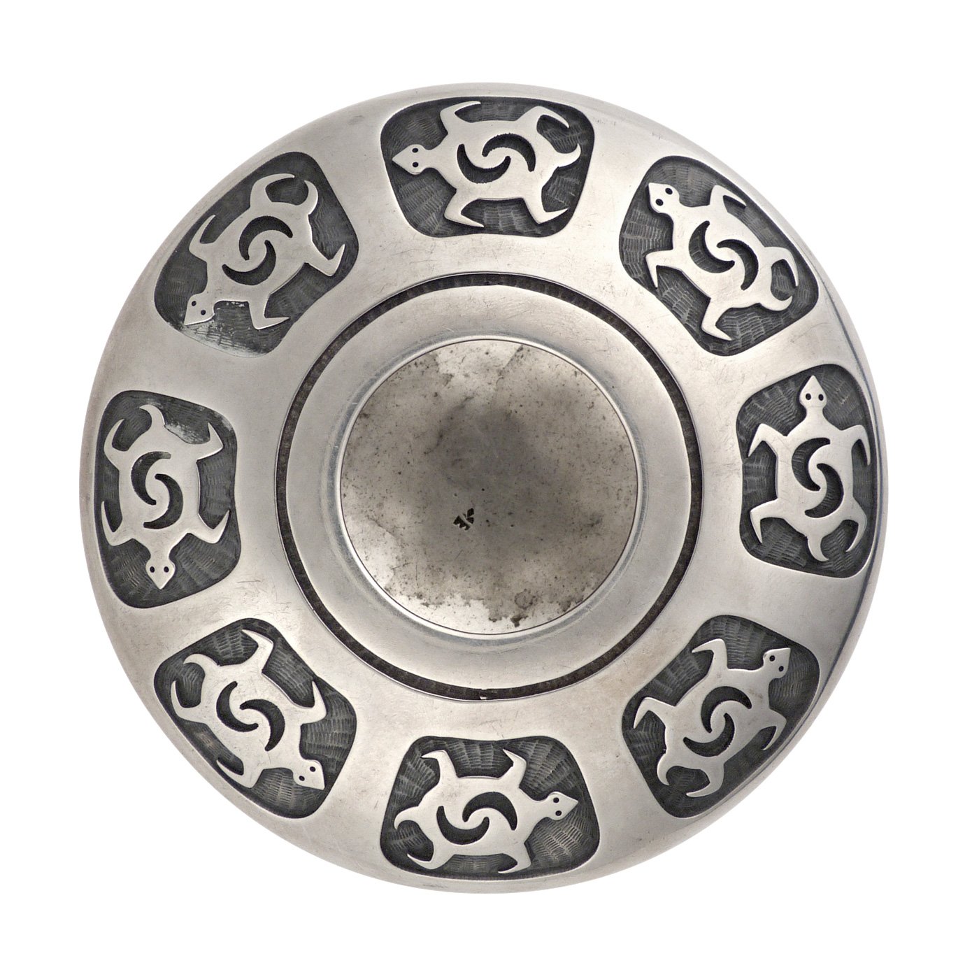 Bernard Dawahoya, Hopi Silver Seed Pot with Turtle Overylay | Shiprock ...