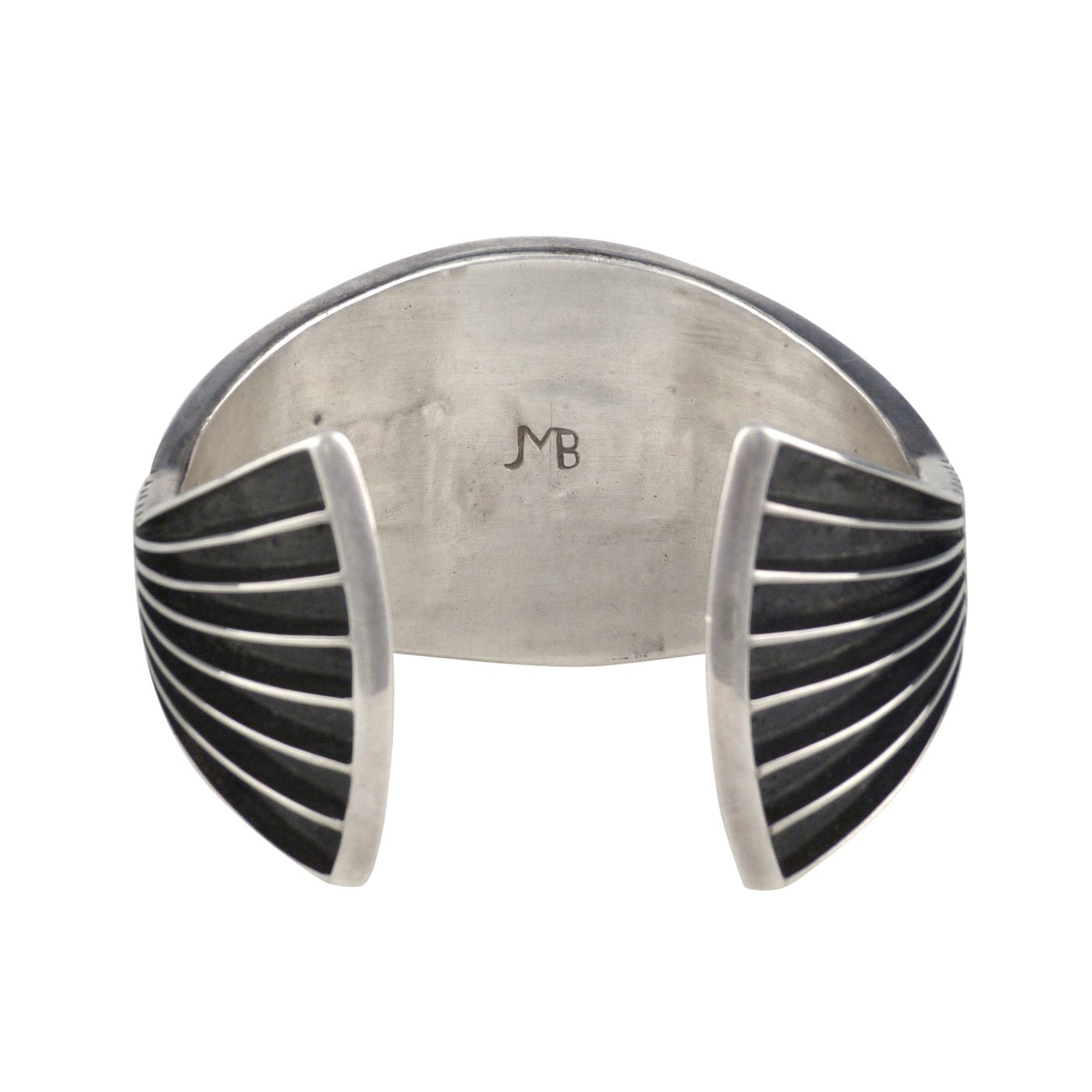 Johnny Mike Begay, Navajo Silver Bracelet with Five Turquoise Cabochons ...