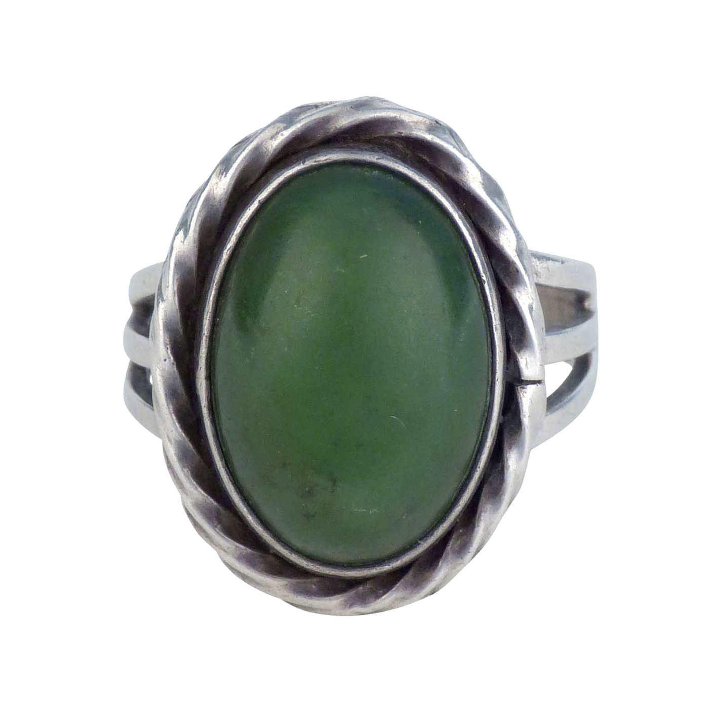 Navajo Silver Split Shank Ring with Turquoise Cabochon, c.1930 ...