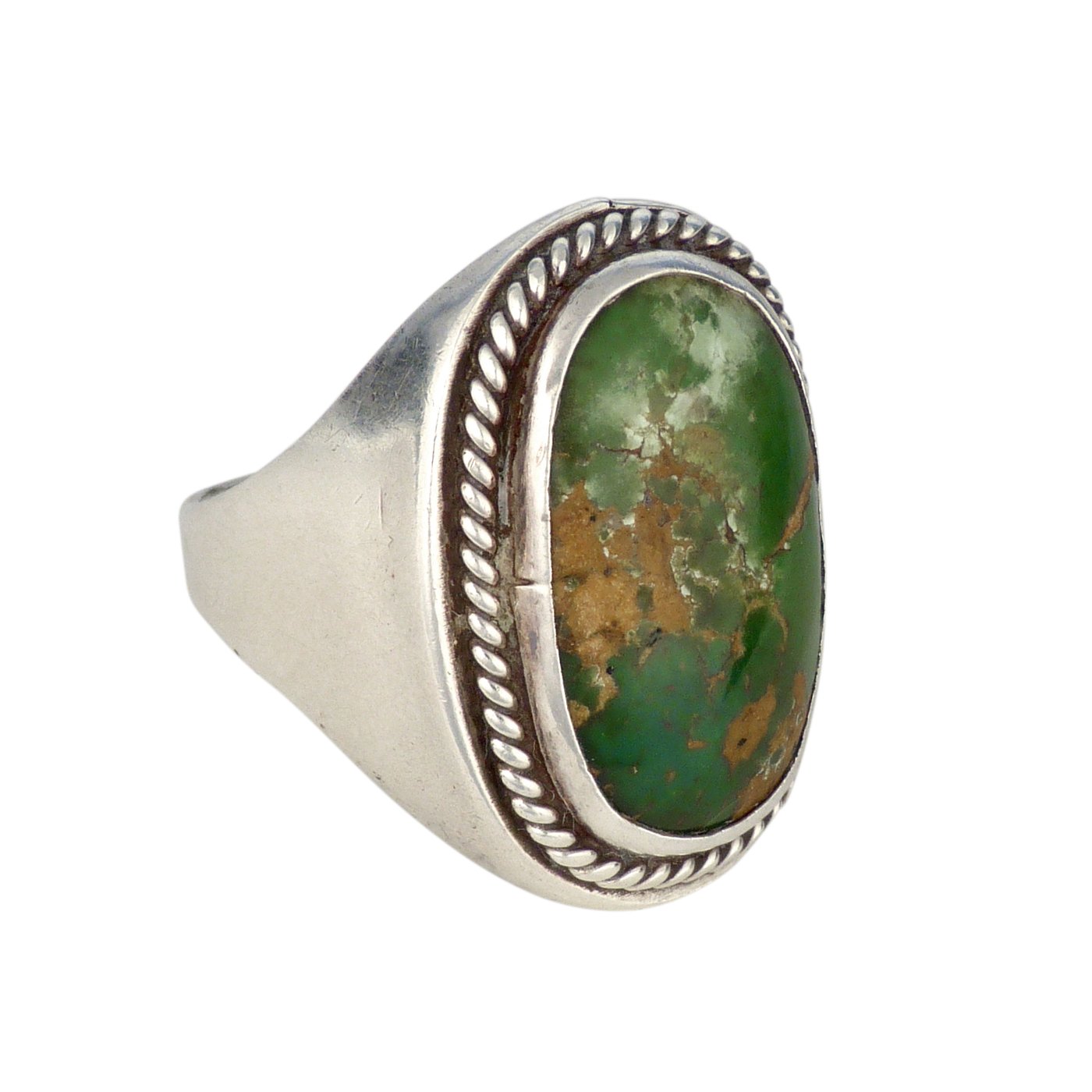 Navajo Cast Shank Silver Ring with Turquoise Cabochon, c.1970 ...