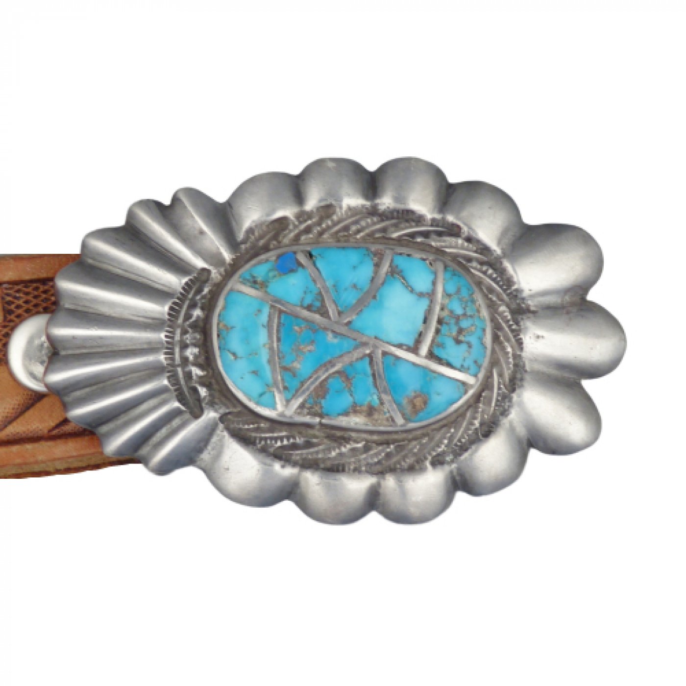 Zuni Turquoise Inlay Belt Buckle c.1950s | Shiprock Santa Fe